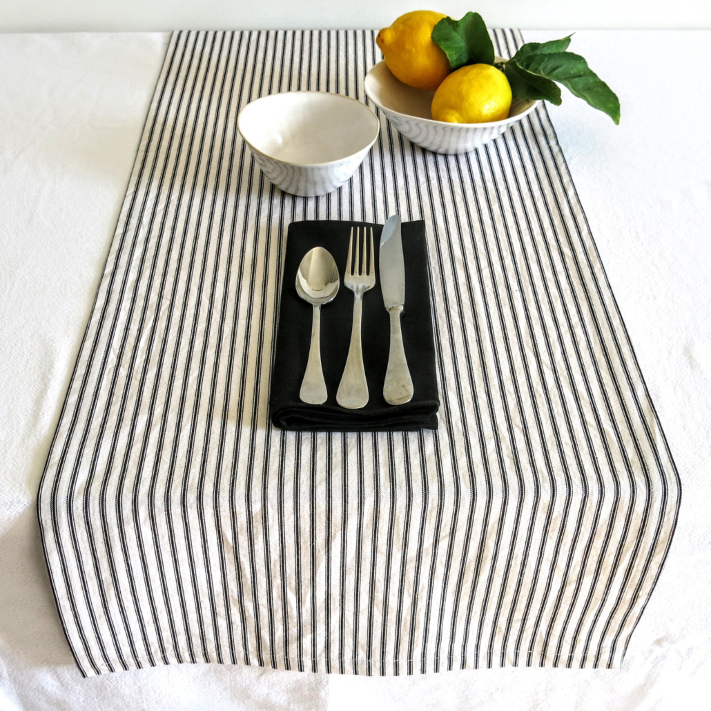 Ticking Stripe Table Runner - Mani Collective